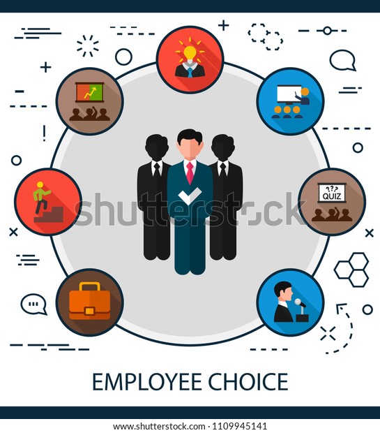 Employee choice flat icons concept. Vector illustration. Element ...