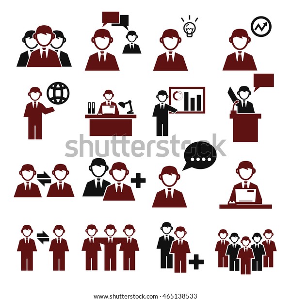 Employee Employees Icon Set Stock Vector (Royalty Free) 465138533