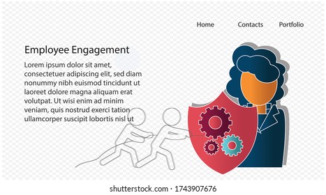 Employee Engagement Concept On Transparency Background Stock Vector ...
