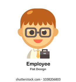 Employee Flat Illustration Stock Vector (Royalty Free) 1038206803