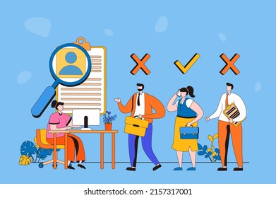 Employee Hiring Process Web Concept Flat Stock Vector (Royalty Free ...