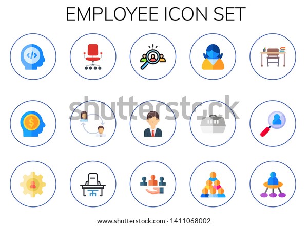 Employee Icon Set 15 Flat Employee Stock Vector (Royalty Free ...