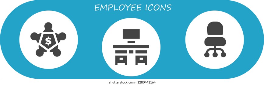 Employee Icon Set 3 Filled Employee Stock Vector (Royalty Free ...