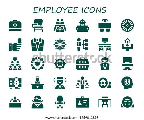 Employee Icon Set 30 Filled Employee Stock Vector (Royalty Free ...