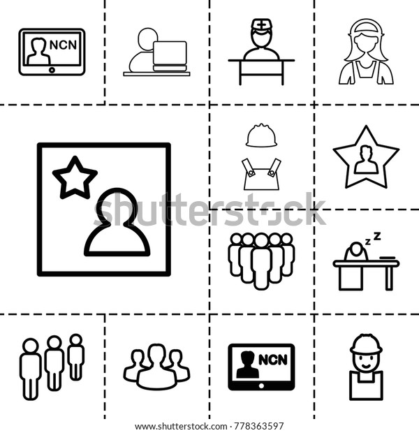Employee Icons Set 13 Editable Outline 库存矢量图（免版税）778363597 | Shutterstock