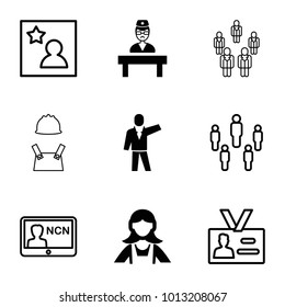 Employee Icons Set 9 Editable Filled Stock Vector (Royalty Free ...