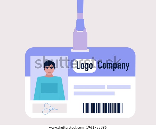 Employee Id Badge Customized Name Photo Stock Vector (Royalty Free ...