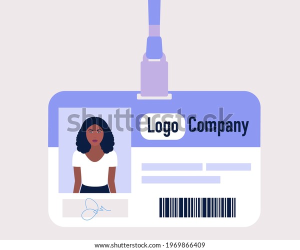 Employee Id Badge Customized Name Photo Stock Vector (Royalty Free ...
