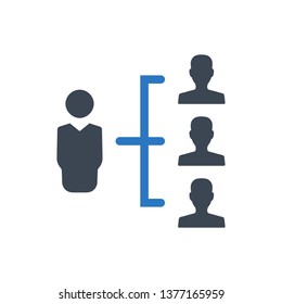 Employee Management Structure Hierarchy Icon: เวกเตอร์สต็อก (ปลอดค่า ...