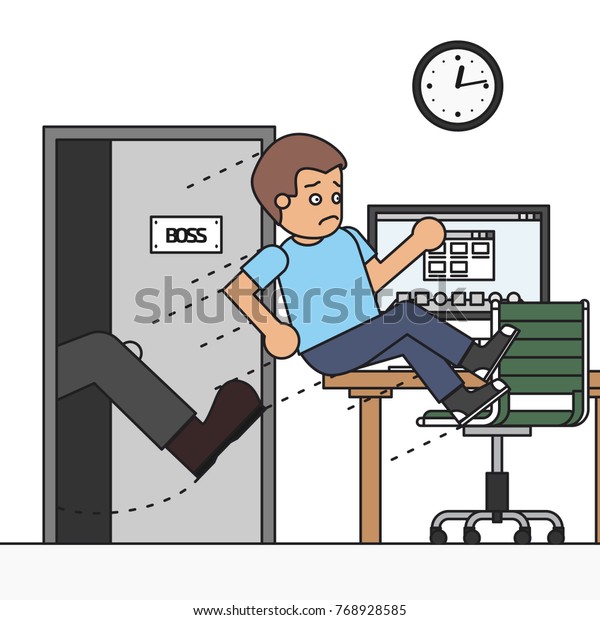 Employee Manager Throw Kick Out Office Stock Vector (Royalty Free ...