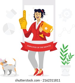 Employee Month By Performance Stock Vector Royalty Free 2162311811
