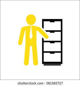 Employee On White Background Stock Vector (Royalty Free) 581583727 ...