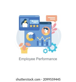 Employee Performance Vector Illustration Isolated On Stock Vector ...