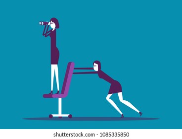 Employee Push Manager Way Forward Vector Stock Vector (Royalty Free ...