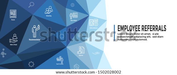 Employee Referrals Icon Set Web Header Stock Vector (Royalty Free ...