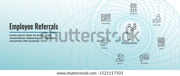 Employee Referrals Icon Set Web Header Stock Vector (Royalty Free ...