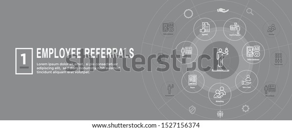 Employee Referrals Icon Set Web Header Stock Vector (Royalty Free ...
