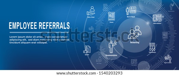 Employee Referrals Icon Set Web Header Stock Vector (Royalty Free ...