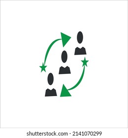 Employee Replacement Icon Vector Illustration Stock Vector (Royalty ...