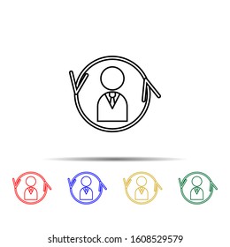 Employee Round Arrows Line Multi Color Stock Vector (Royalty Free ...