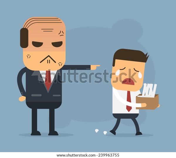 Employees Getting Fired By Boss Vector Stock Vector (Royalty Free ...