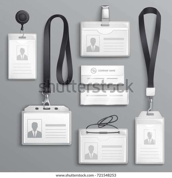 Employees Identification Card Id Badges Holders Stock Vector (Royalty ...