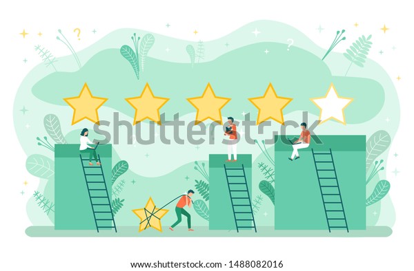 Employees Quality Column Stairs Star Sign Stock Vector (Royalty Free ...