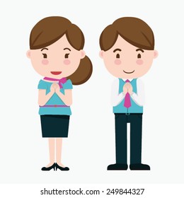 Employees Standing Smiling Vector: vector de stock (libre de regalías ...
