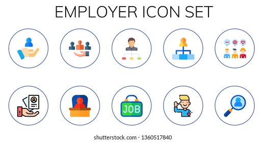 Employer Icon Set 10 Flat Employer Stock Vector (Royalty Free ...