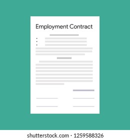 Employment Contract Paper Document Stock Vector (Royalty Free ...
