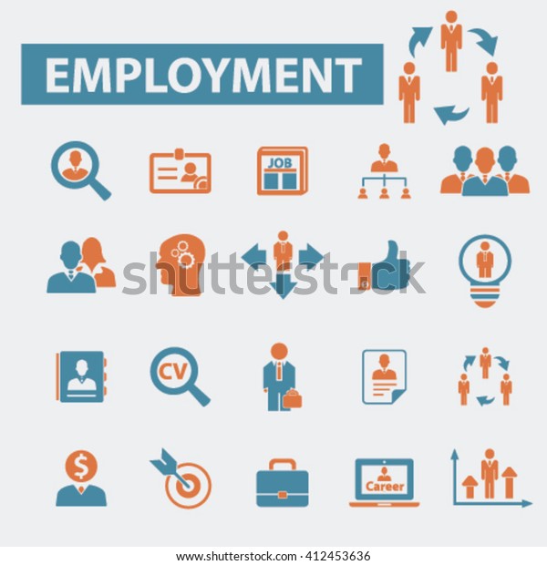 Employment Icons Stock Vector (Royalty Free) 412453636 | Shutterstock