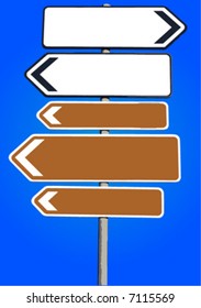 Empty Arrow Signs Over Blue Sky Stock Vector (Royalty Free) 7115569 ...