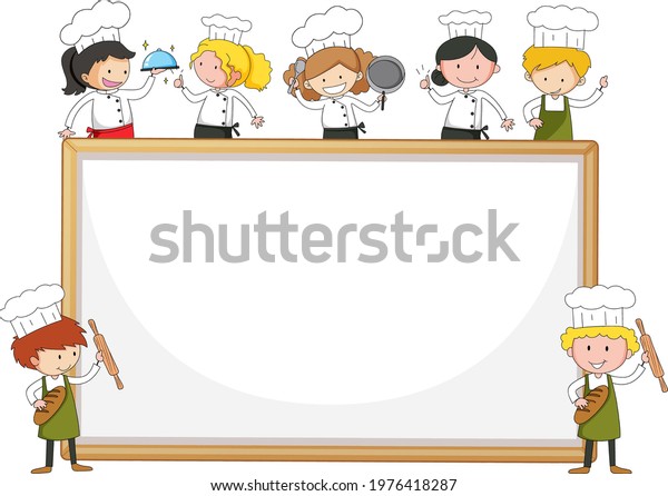 Empty Banner Many Little Chefs On Stock Vector (Royalty Free ...