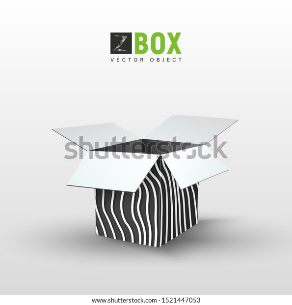 Empty Black Box Wild Wavy Pattern Stock Vector (Royalty Free ...