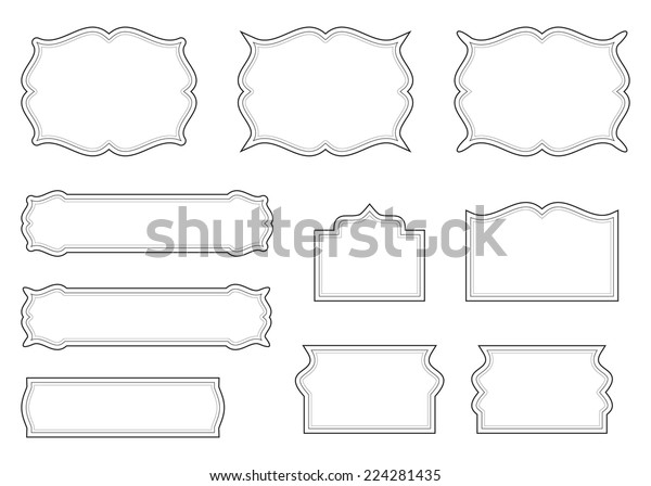 Stock vektor „Empty Blank Vintage Frame Set Romantic“ (bez autorských ...