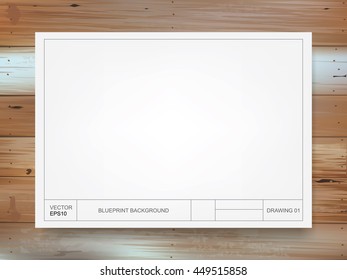 Empty Blueprint Paper Background On Vintage Stock Vector (Royalty Free ...
