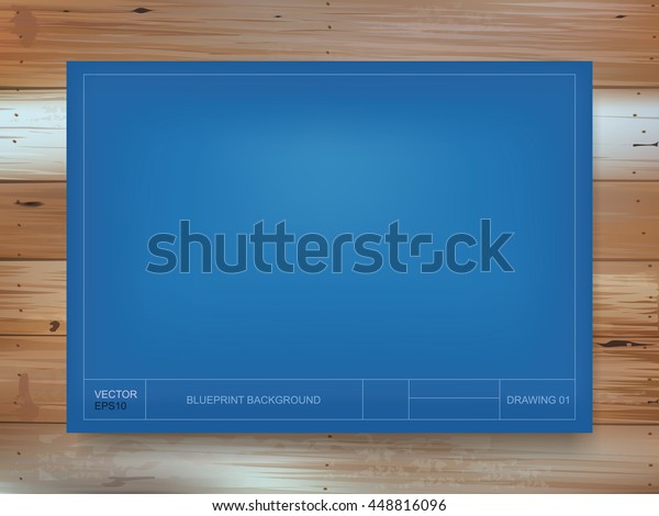 Empty Blueprint Paper Background On Vintage: Stock-Vektorgrafik ...
