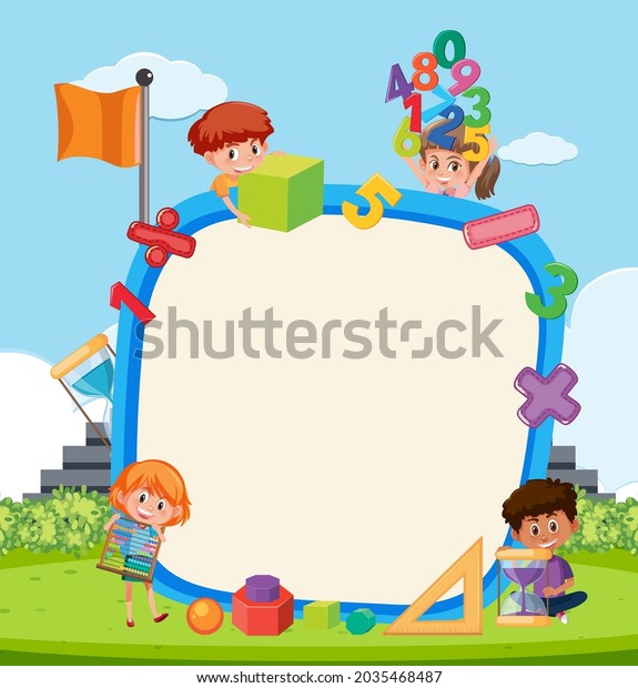 Empty Board School Kids Math Objects Stock Vector (Royalty Free ...