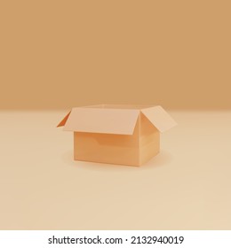Empty Box Cartoon Style On Yellow Stock Vector (Royalty Free ...