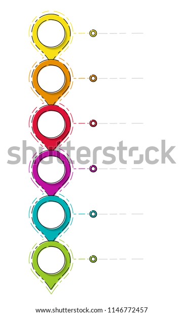 Empty Business Timeline Layout Colourful Infographic Stock Vector ...