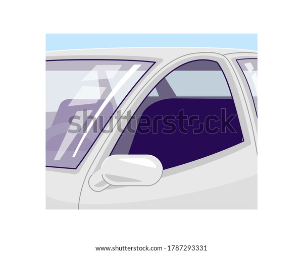 Empty Car Semi Flat Vector Illustration: เวกเตอร์สต็อก (ปลอดค่า ...