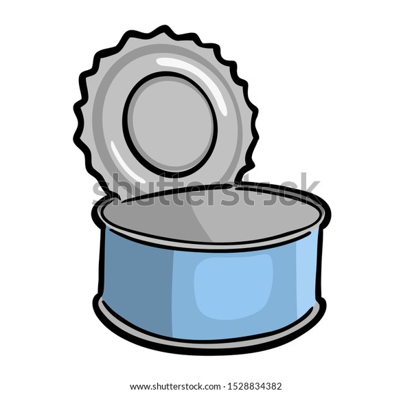 Empty Cartoon Tin Vector Illustration Isolated Stock Vector (Royalty ...
