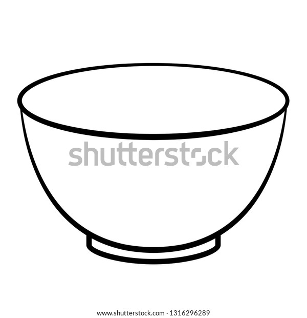 Empty Cereal Bowl Outline Icon Clipart Stock Vector (Royalty Free ...