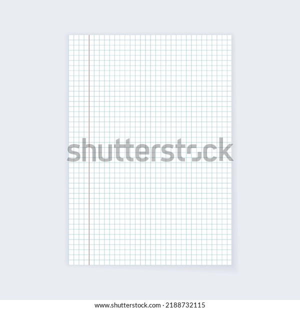 Empty Checkered Paper Page Realistic Note Stock Vector (Royalty Free ...
