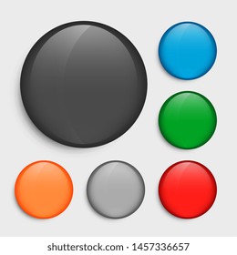 Empty Circle Buttons Set Many Colors Stock Vector (Royalty Free ...