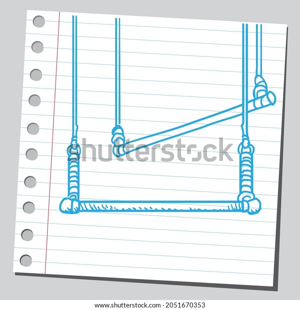 Empty Circus Trapeze Sketch Style Illustration Stock Vector (Royalty ...