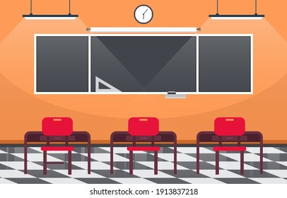 Empty Classroom Education Elementary High School Stock Vector (Royalty ...