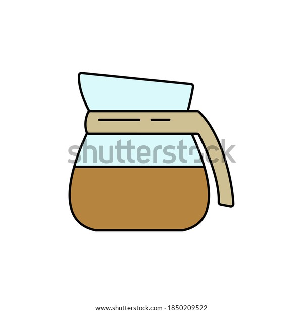 Empty Coffee Pot Icon On White Stock Vector (Royalty Free) 1850209522 ...