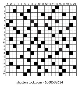 Crossword Puzzle Vector 20x20 Square Puzzle Stock Vector (Royalty Free ...