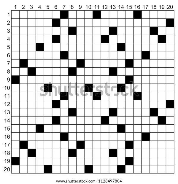 Empty Crossword Grid Card Puzzle Square Stock Vector (Royalty Free ...
